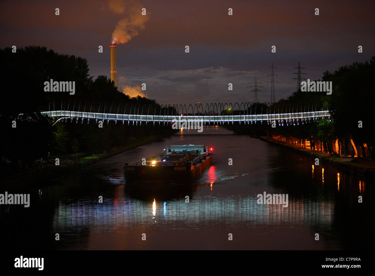 Spiral shaped footbridge. Called "Slinky Springs to Fame", crosses the ...