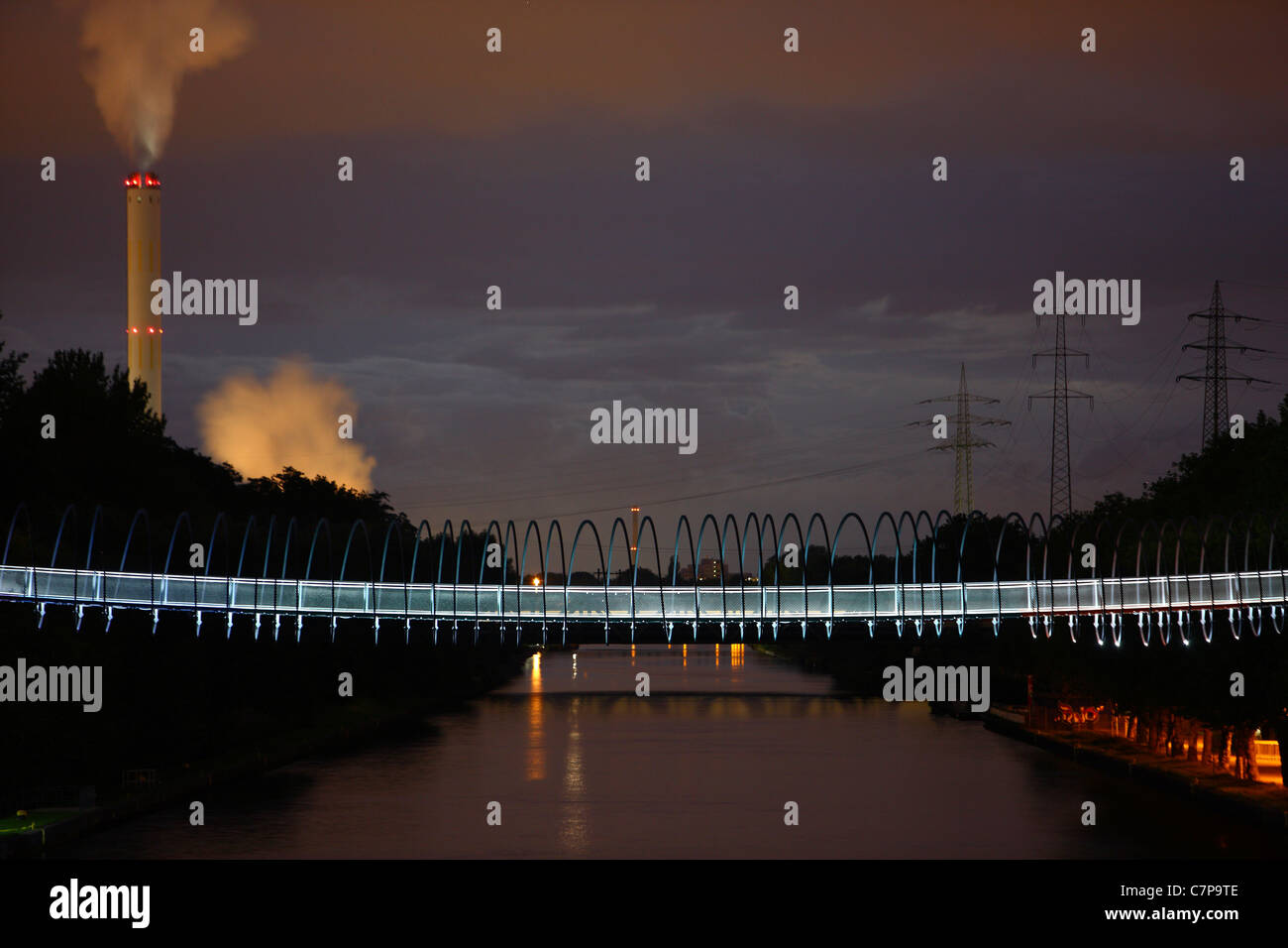 Spiral shaped footbridge. Called "Slinky Springs to Fame", crosses the ...