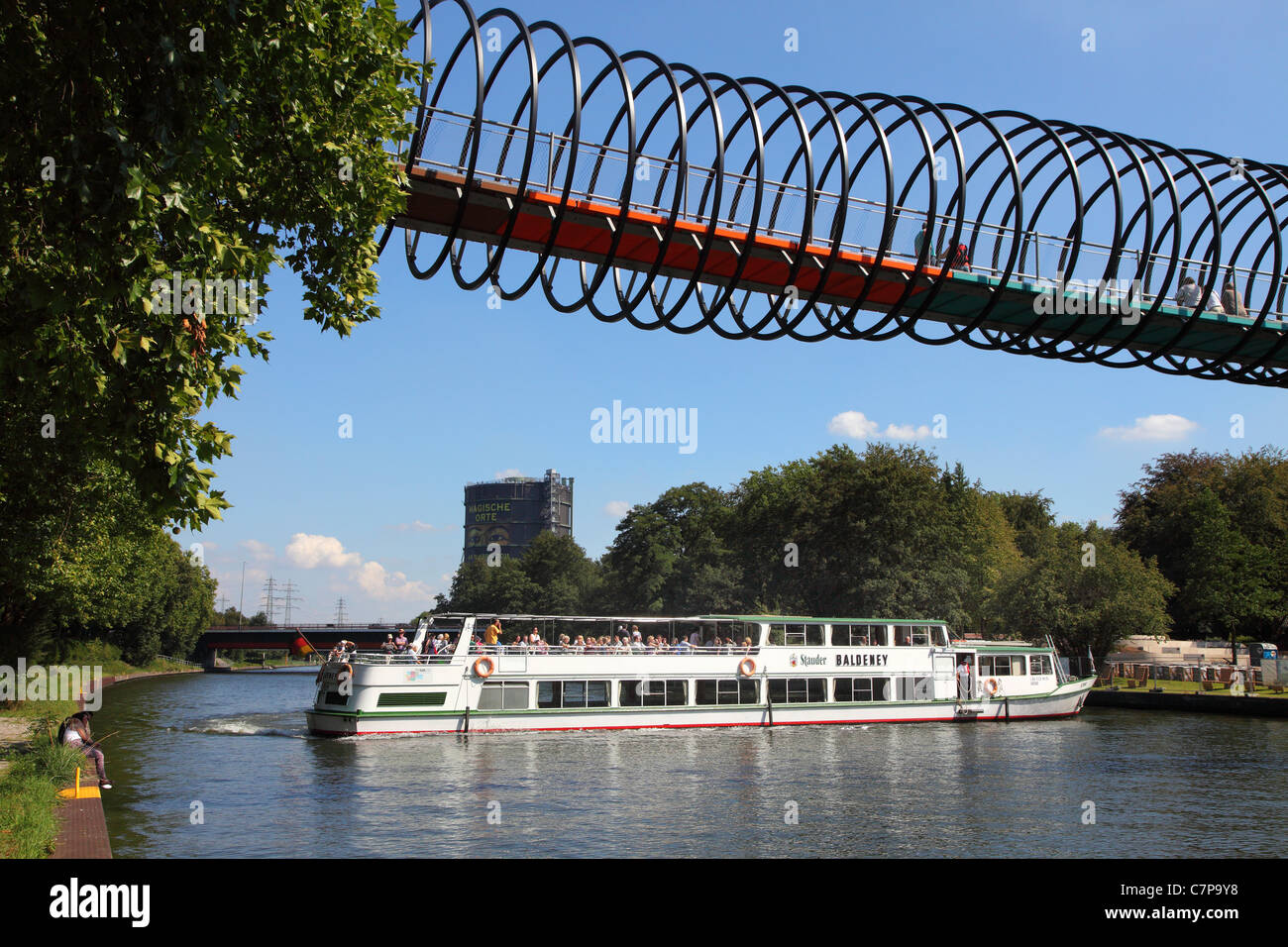 Spiral shaped footbridge. Called "Slinky Springs to Fame", crosses the ...