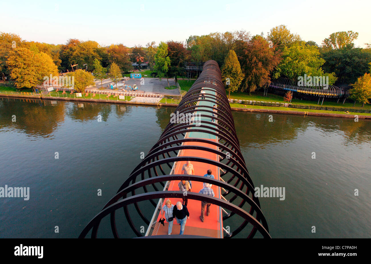 Spiral shaped footbridge. Called "Slinky Springs to Fame", crosses the ...
