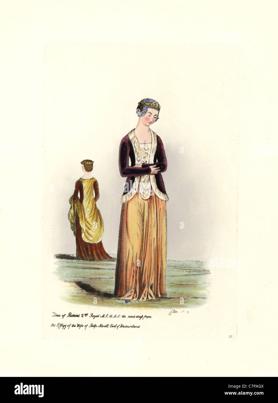 Female fashion time of Richard II, 1367-1400 Stock Photo - Alamy