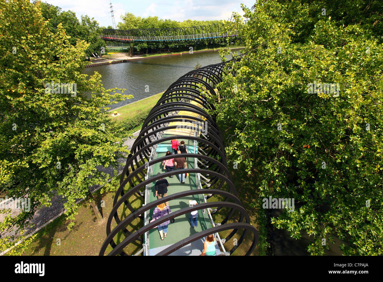 Spiral shaped footbridge. Called "Slinky Springs to Fame", crosses the ...