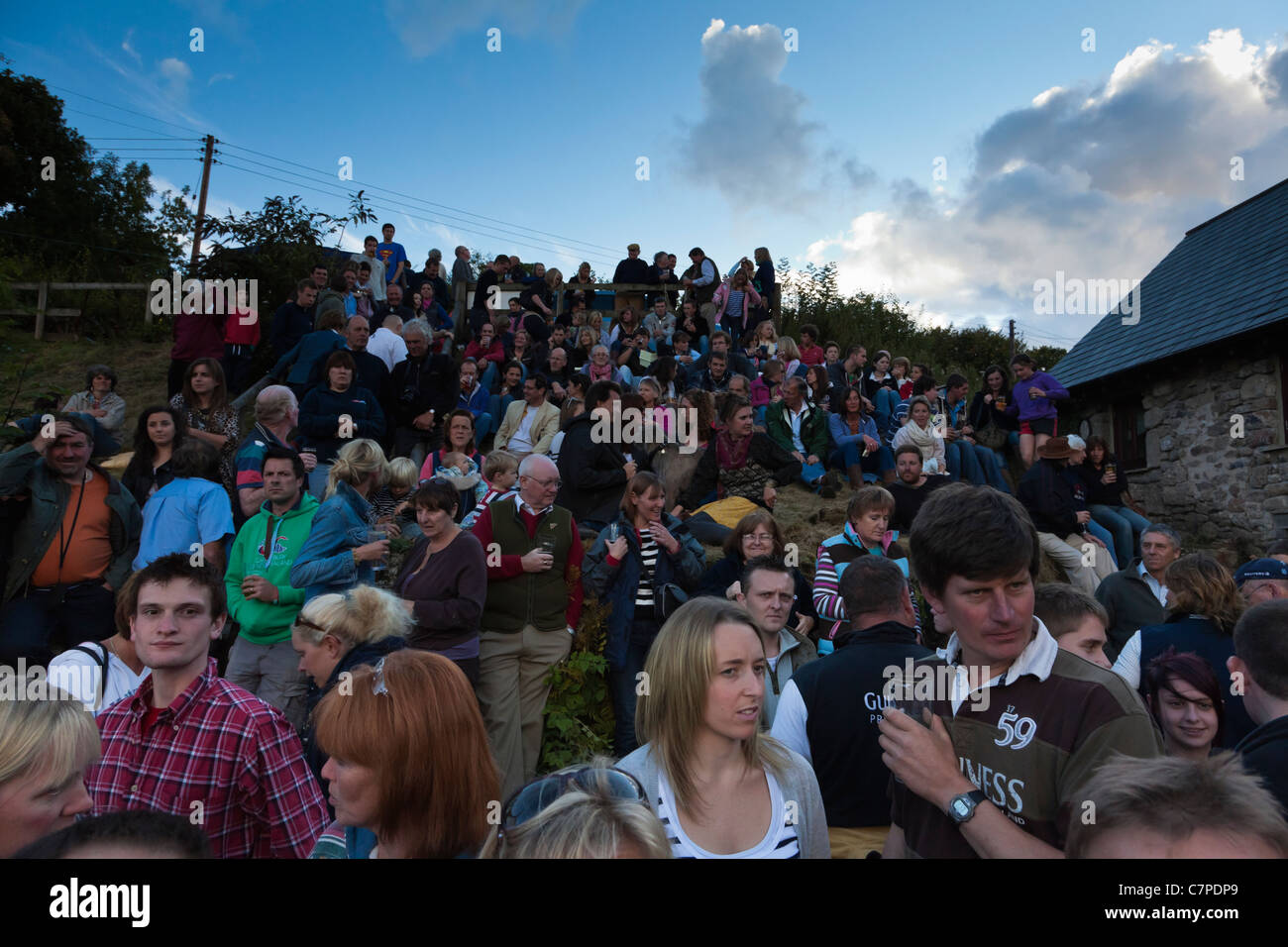 Customers at the "Northmore Arms" pub in Throwleigh, Devon, wait in the ...