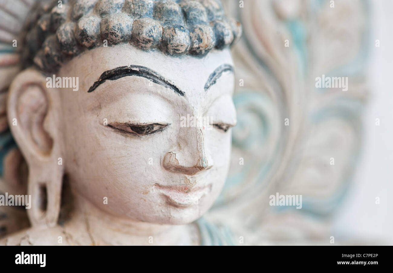 Wooden Buddha statue Stock Photo - Alamy