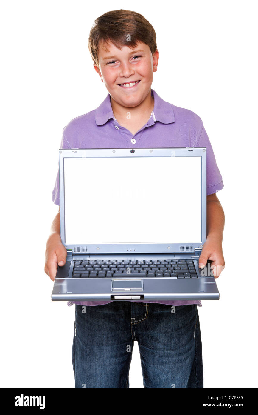Boy holding laptop cutout hi-res stock photography and images - Alamy