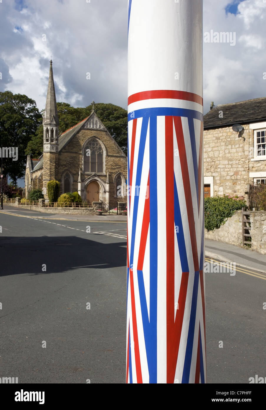 The Maypole in the village of Barwick in Elmet. near Leeds, West ...