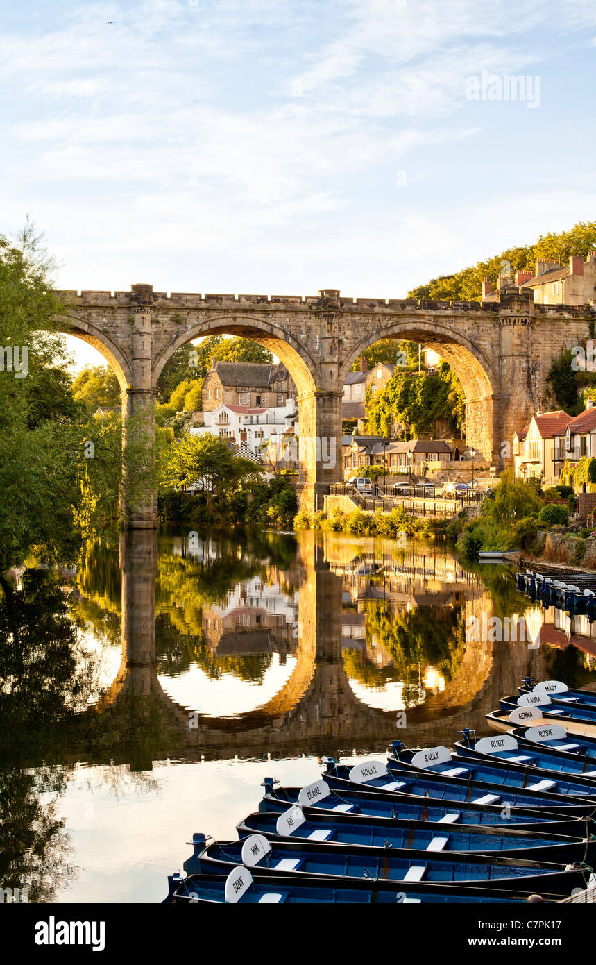 Railway Viaduct over the river Nidd in Knaresborough, North Yorkshire ...