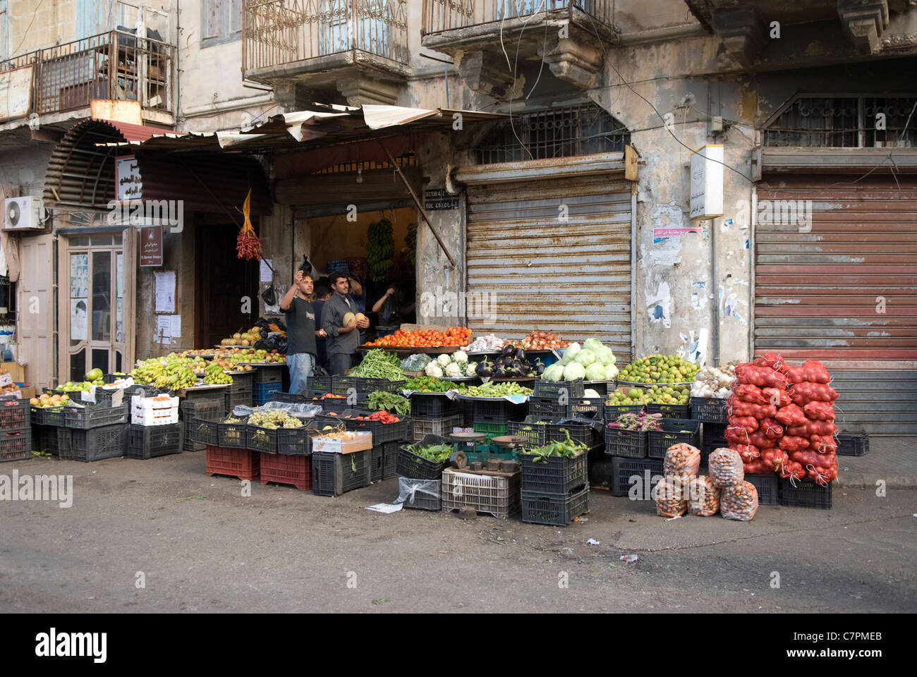 Fruit and veg stall, souk, Sidon (Saida), southern Lebanon Stock Photo ...