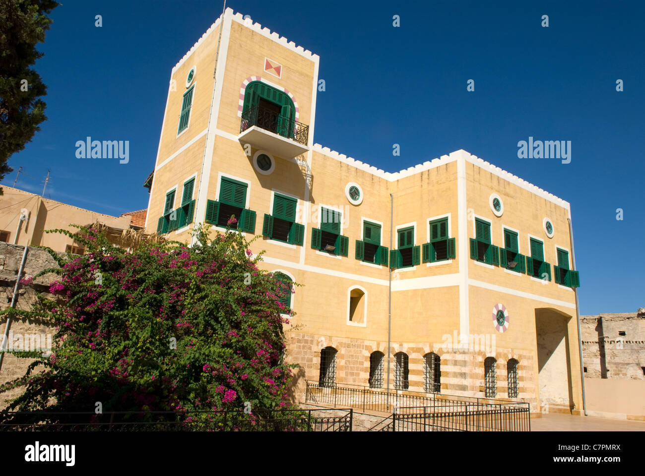 Facade of the Debbane Palace & Museum, Sidon, southern Lebanon Stock ...