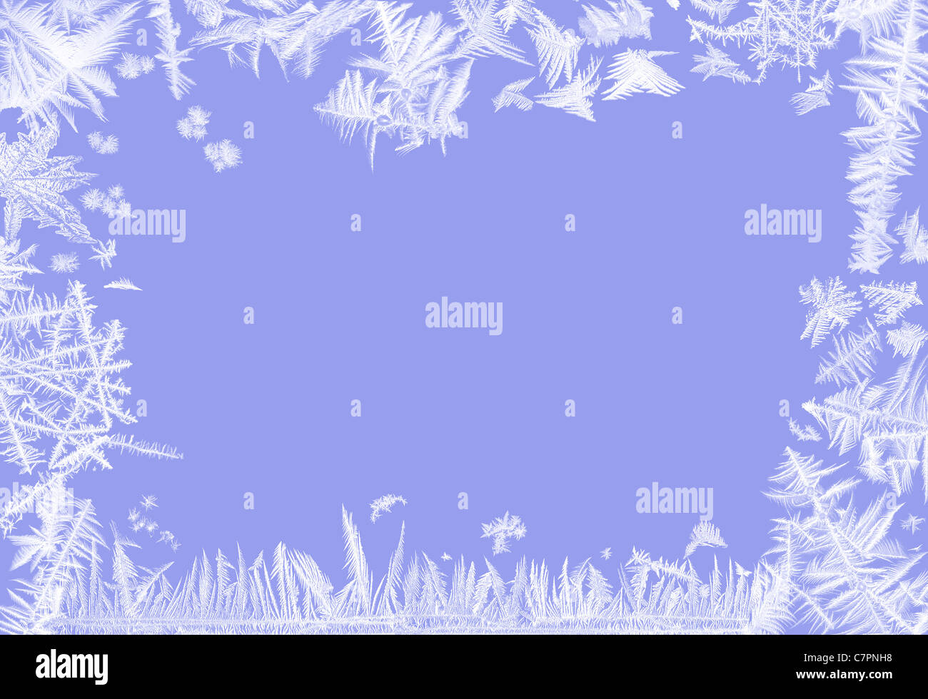 Border frame made of real ice flowers of several frosted windows Stock ...