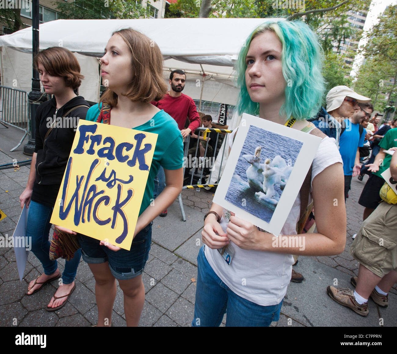 Environmental activists rally against Hydraulic Fracturing Stock Photo ...