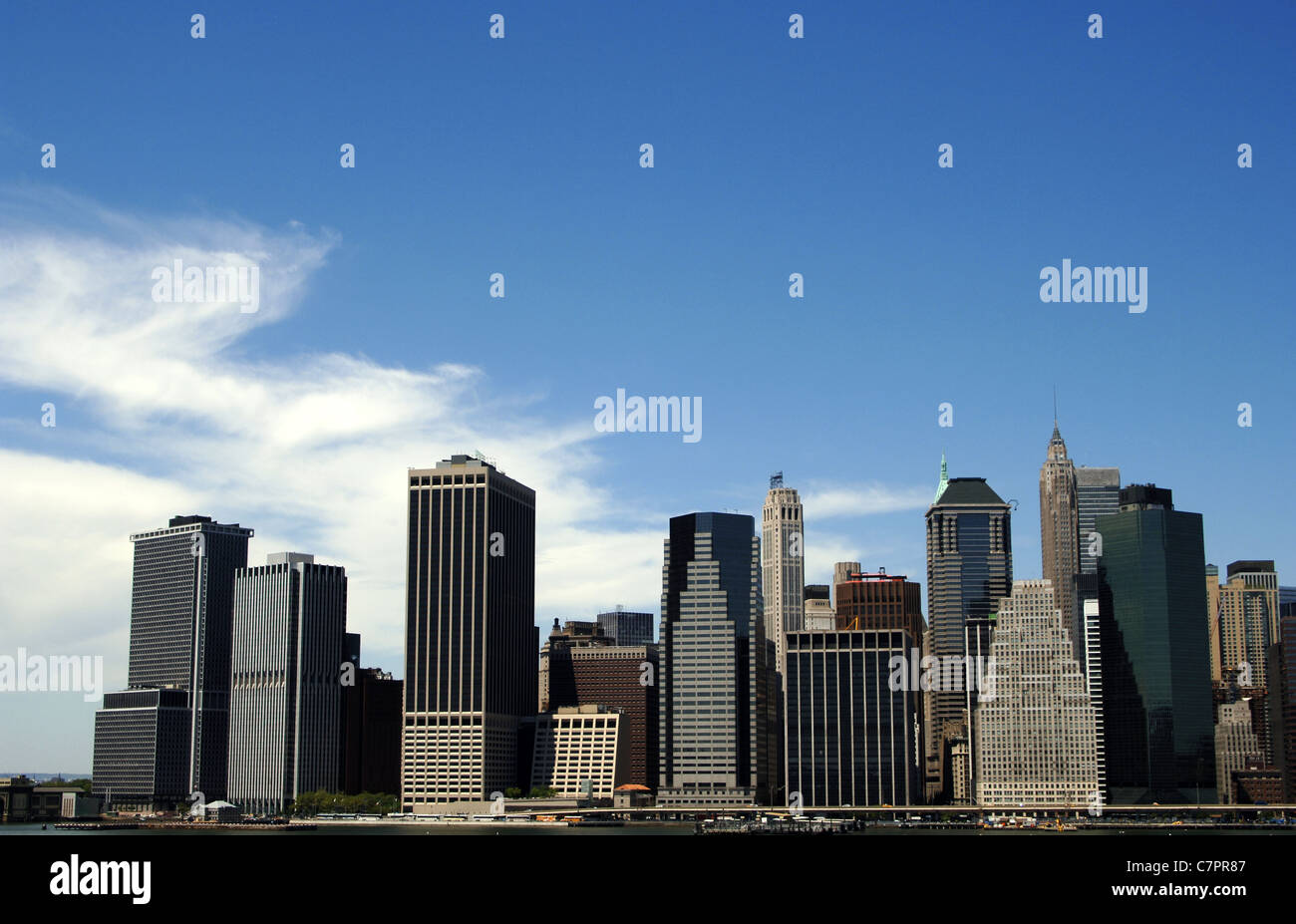 United States. New York. Overview of the skyscrapers of Manhattan from ...