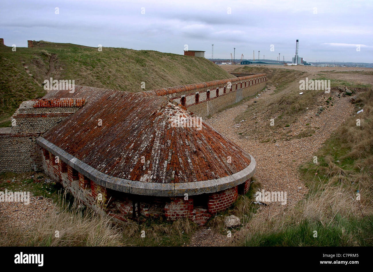 The historical coastal fort at the entrance to Shoreham Harbour which ...