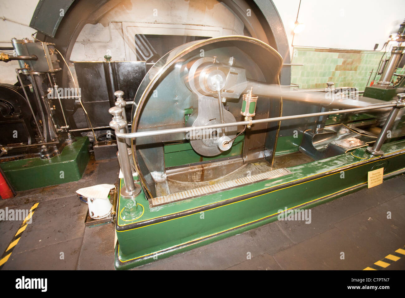 The steam engine, Peace ,at Queens Mill in Burnley. The steam engine ...