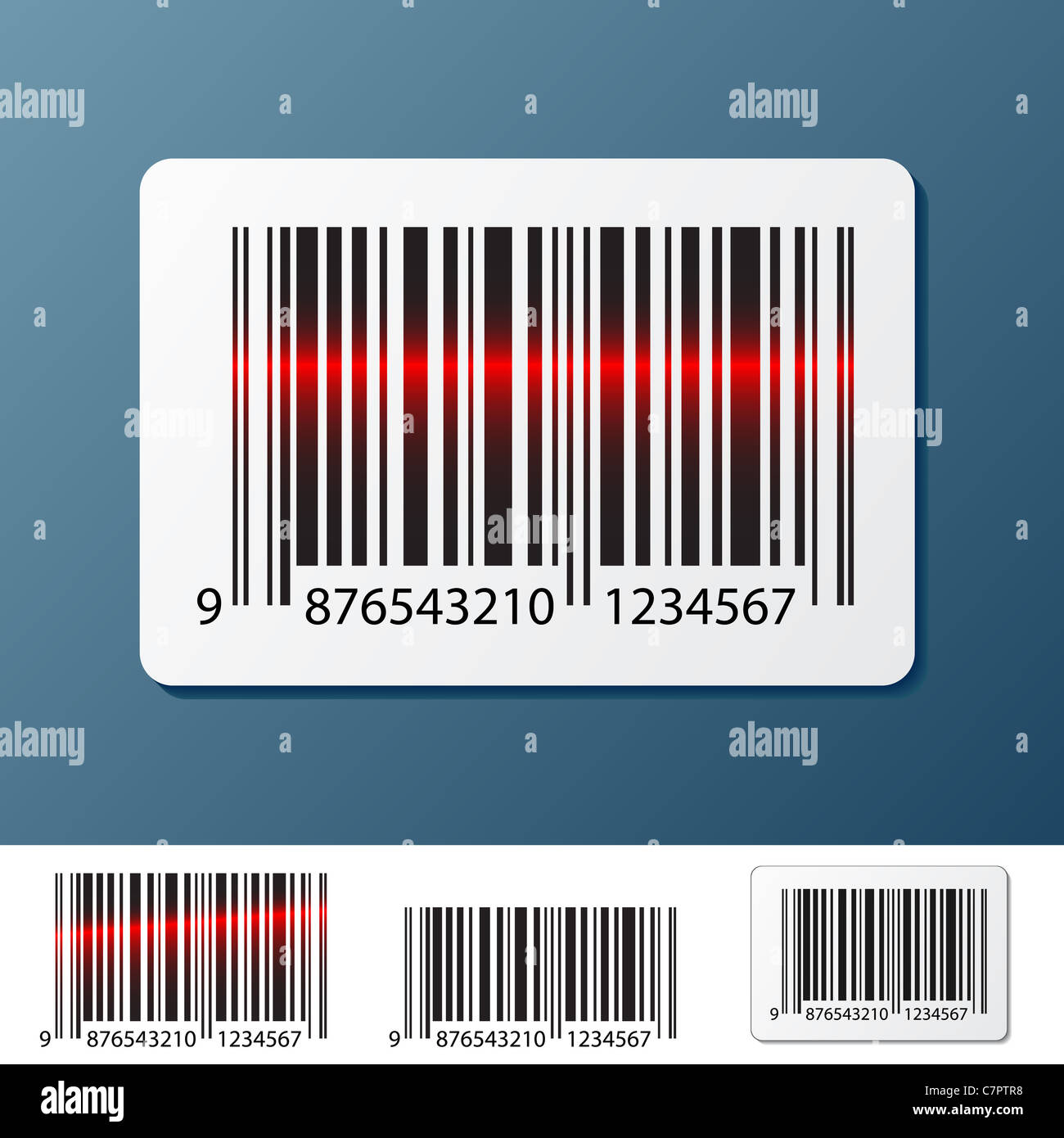 barcode label on dark blue Stock Photo - Alamy