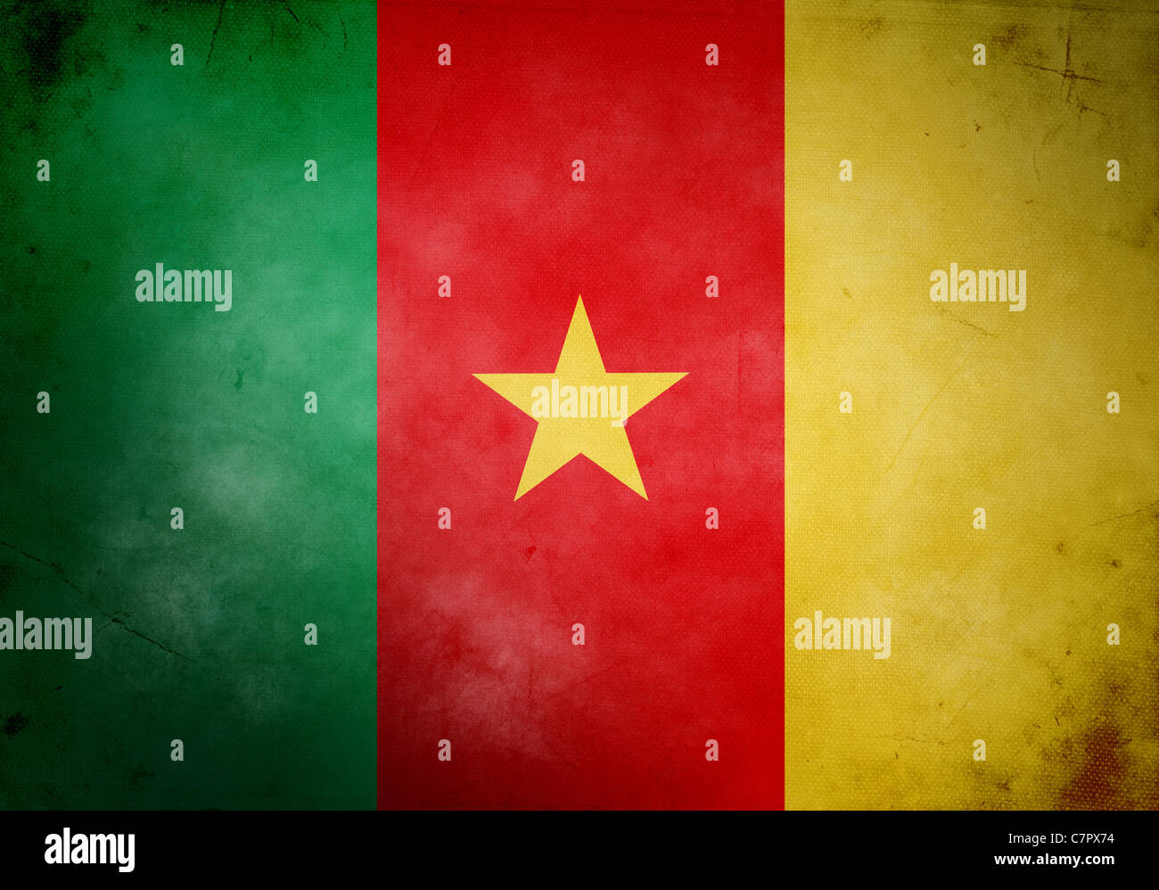 Cameroon flag on old and vintage grunge texture Stock Photo - Alamy