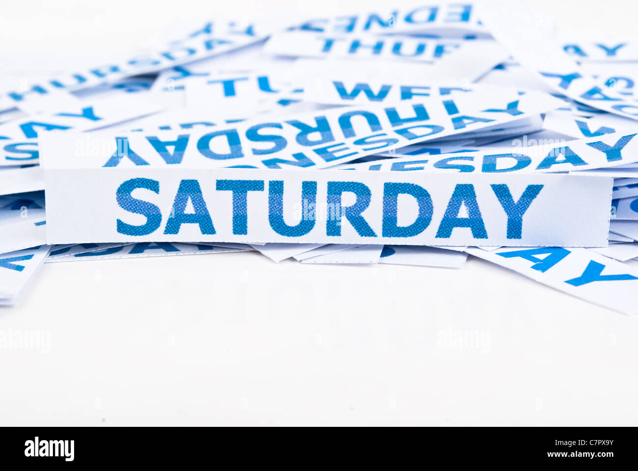 Saturday word texture background Stock Photo - Alamy