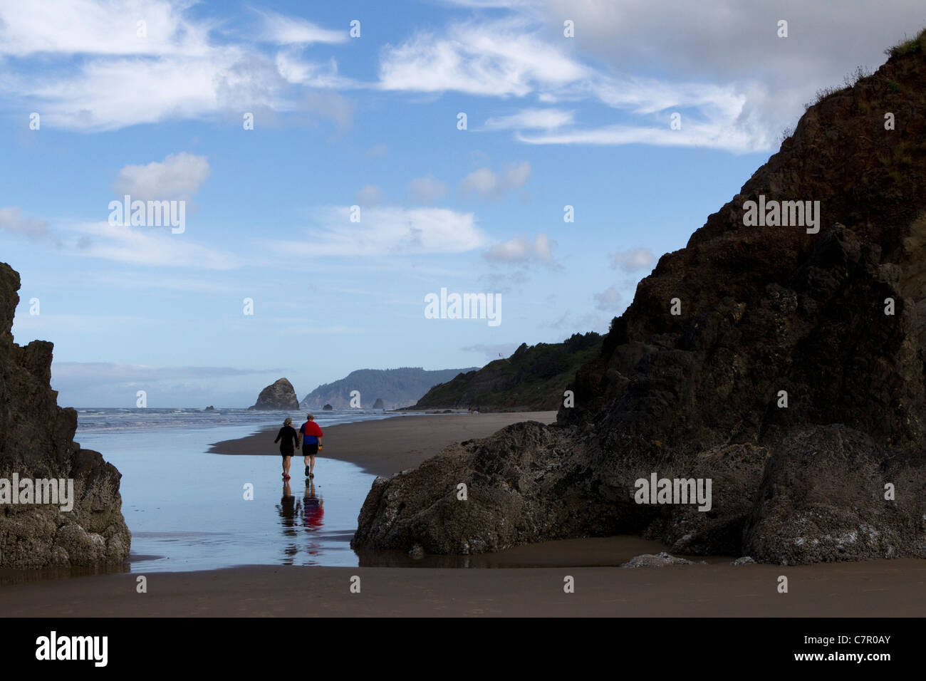 wide open beach on Oregon Coast Stock Photo - Alamy