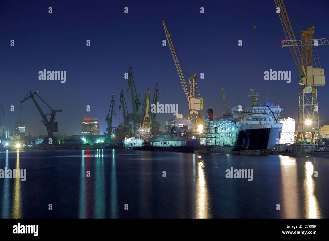 View of the quay shipyard of Gdansk, Poland Stock Photo - Alamy