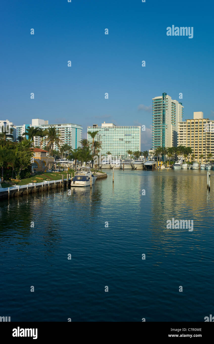 Inter-coastal Canal, Miami Beach, Florida, USA Stock Photo - Alamy
