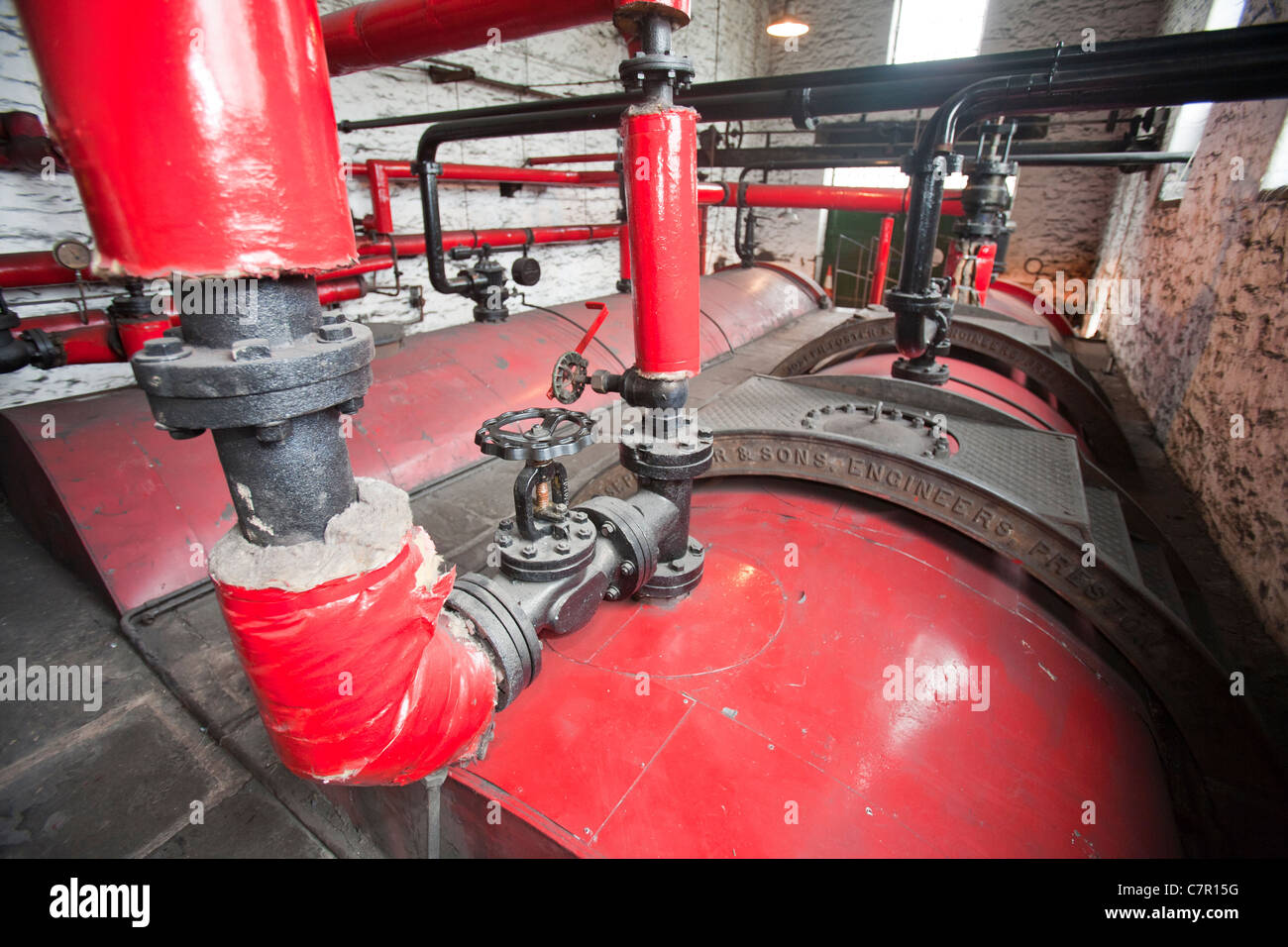 The boiler at Queens Mill in Burnley Stock Photo - Alamy