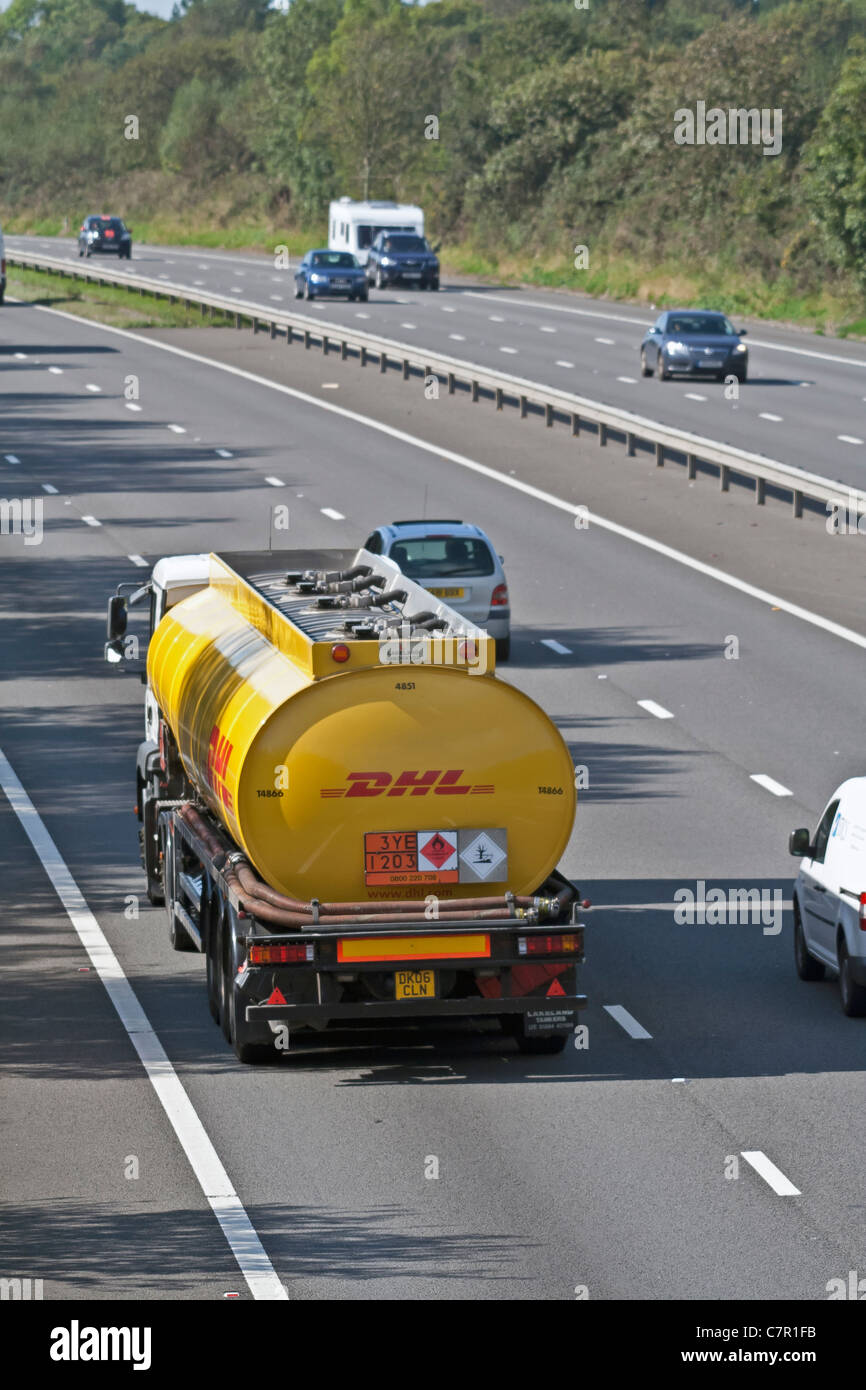 Tanker truck or lorry on road or motorway Stock Photo - Alamy