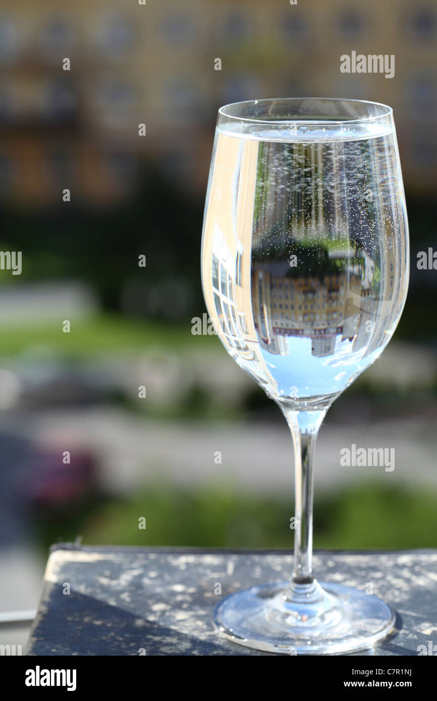 Reflections, wine glass Stock Photo - Alamy