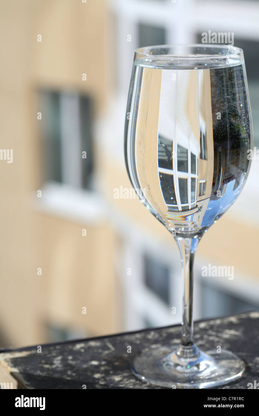 Reflections, wine glass Stock Photo - Alamy