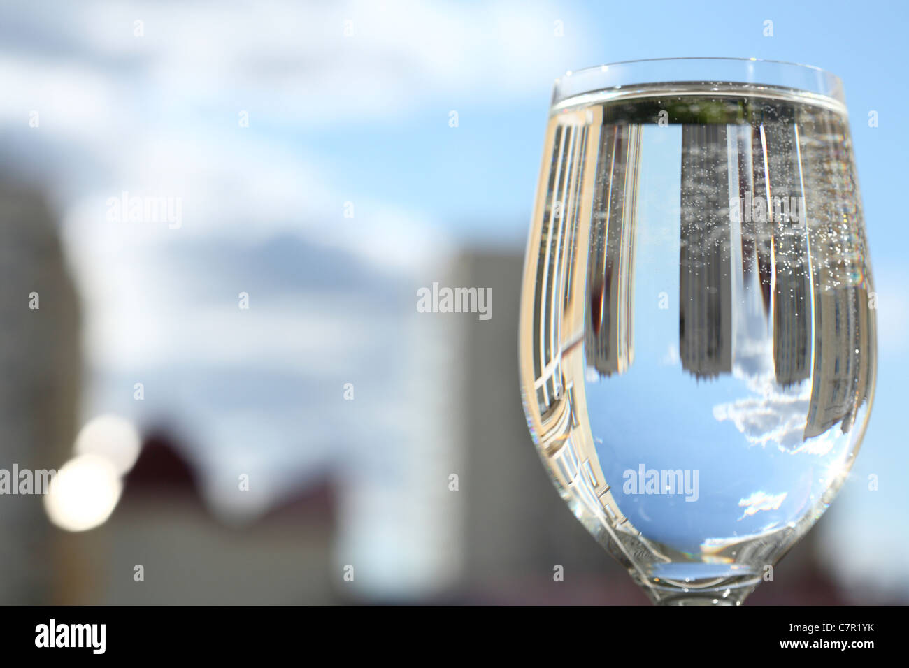Reflections, wine glass Stock Photo - Alamy