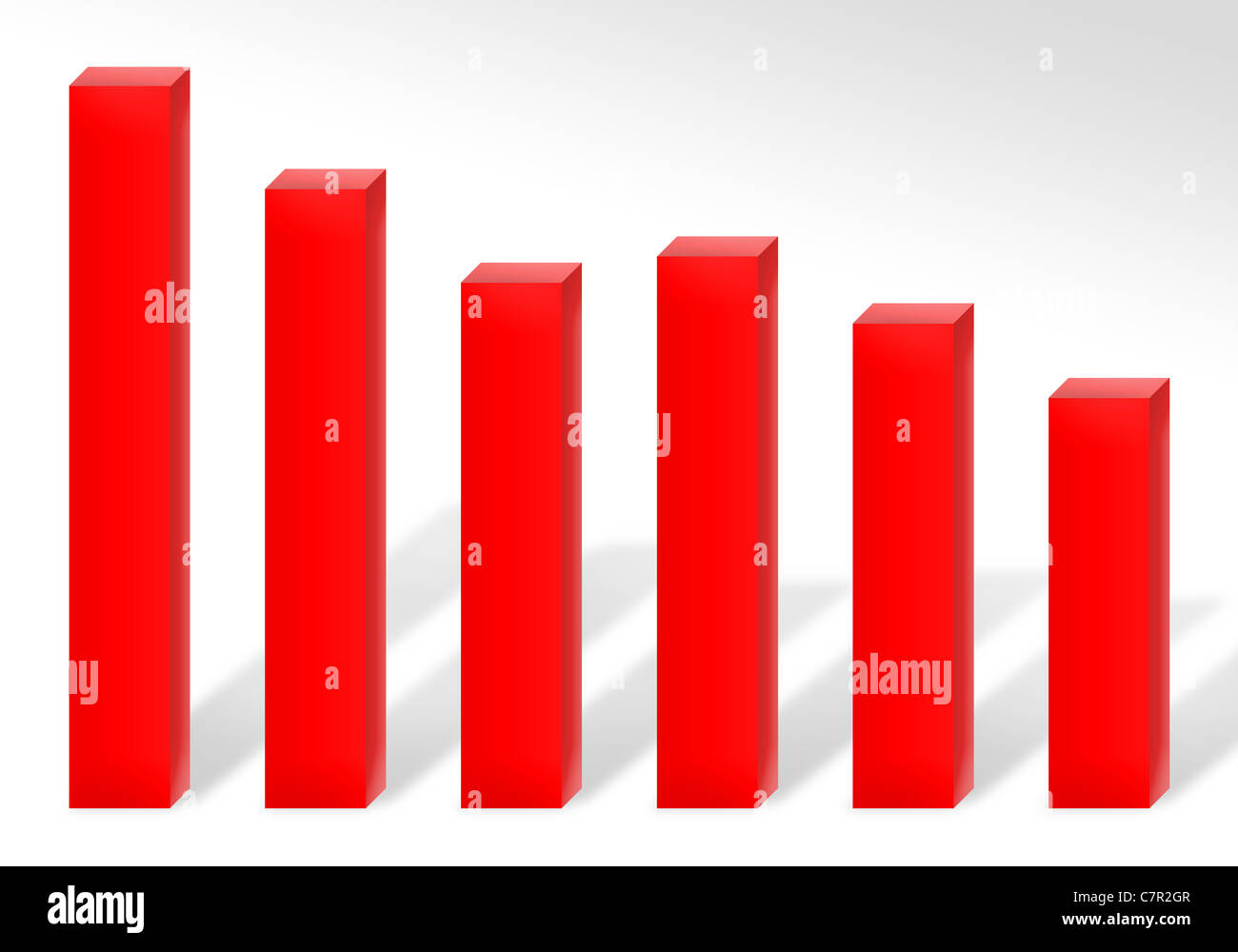 A 3d red bar chart illustration showing profits or growth Stock Photo ...