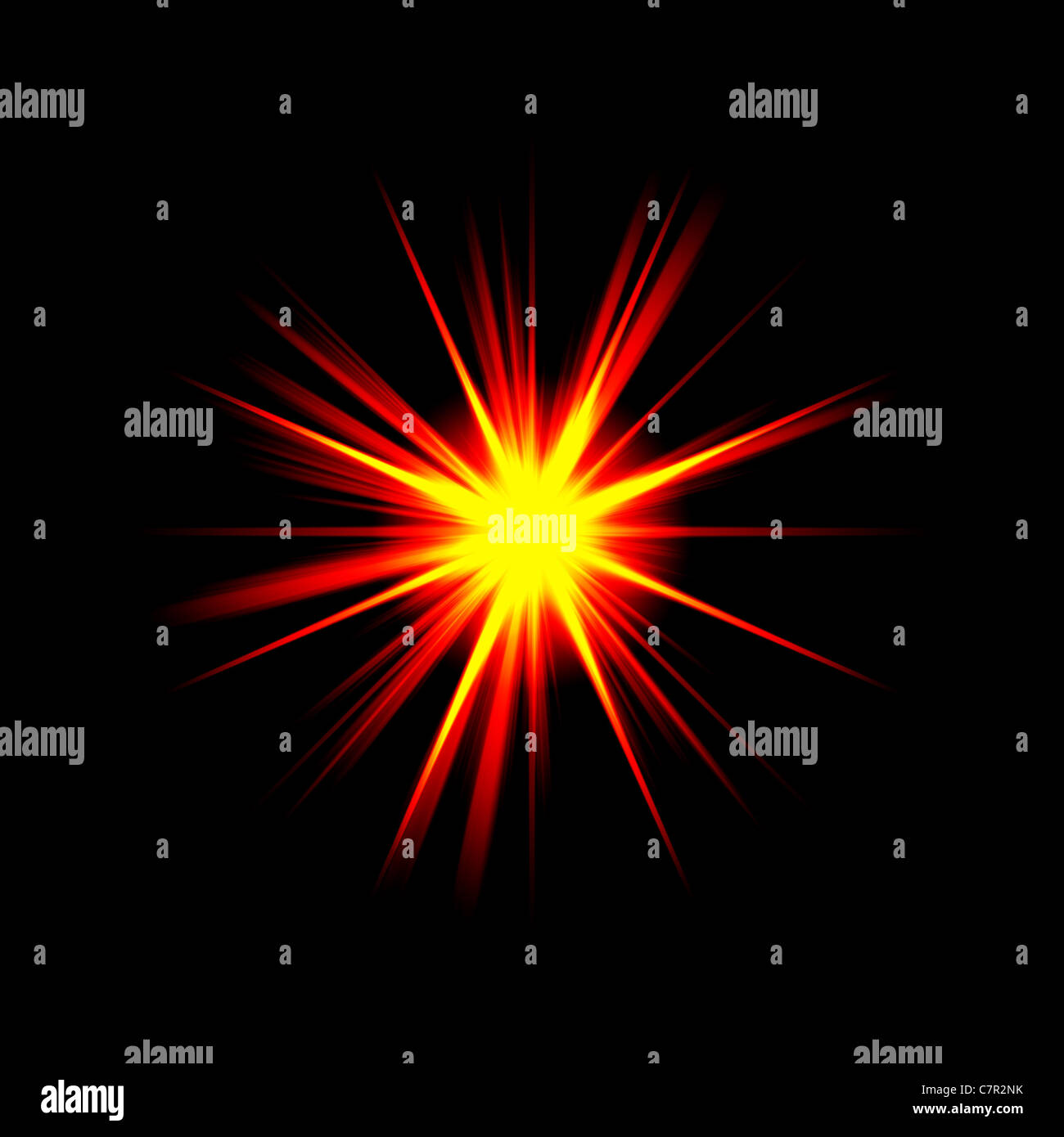 A bright exploding burst over a black background Stock Photo - Alamy