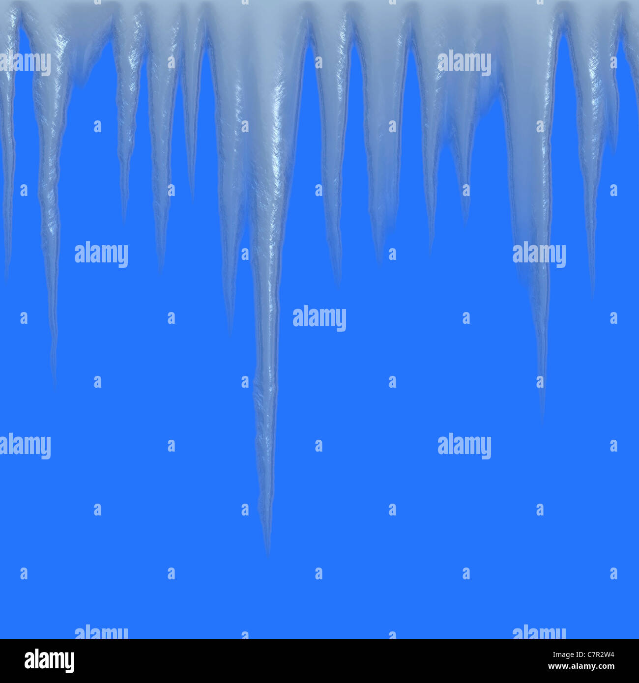 Isolated icicles hanging over a blue background - tiles seamlessly as a ...