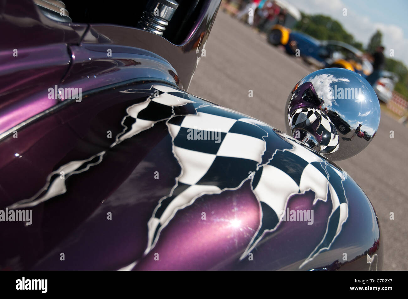 Reflections In A Custom Car's Wing Mirror Stock Photo - Alamy