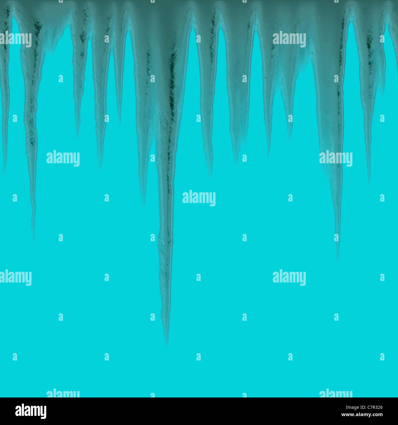 Isolated icicles hanging over a blue background - tiles seamlessly as a ...