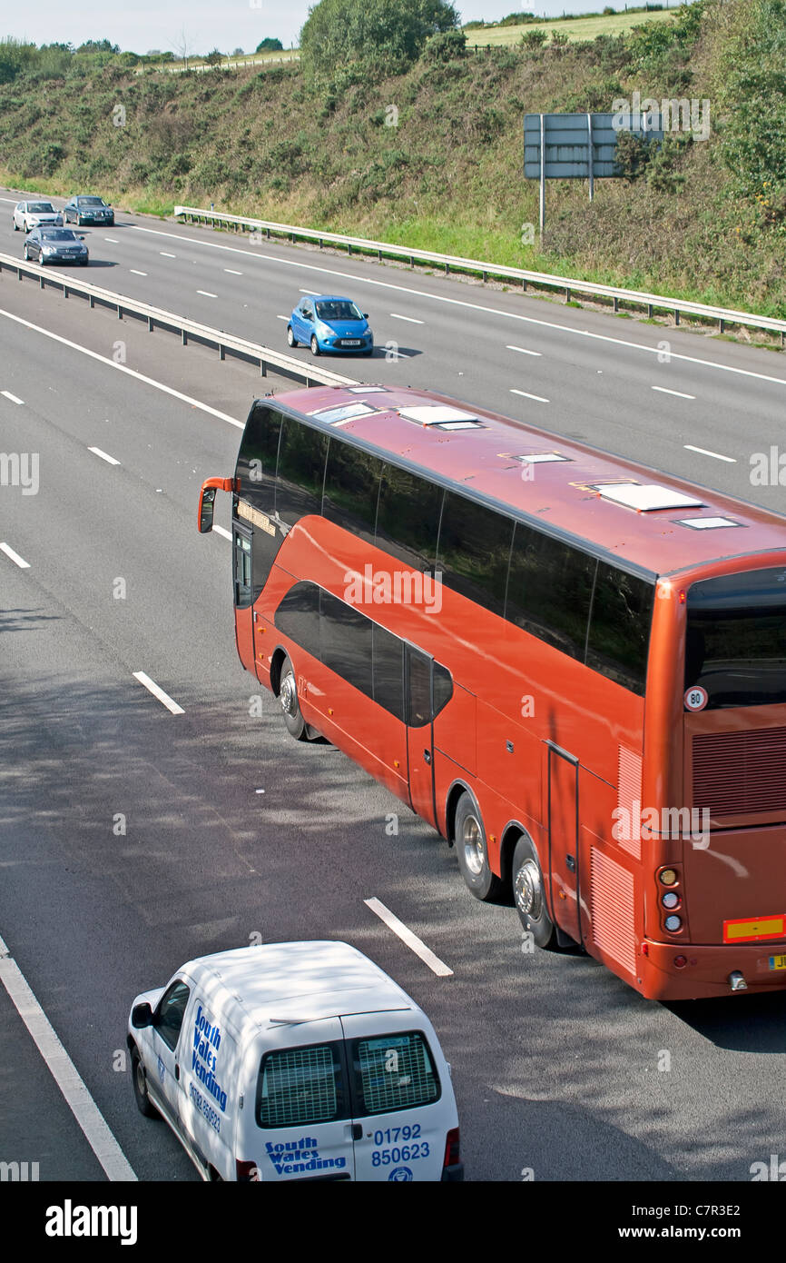 Buses and coaches traveling along the M4 motorway in South Wales are ...