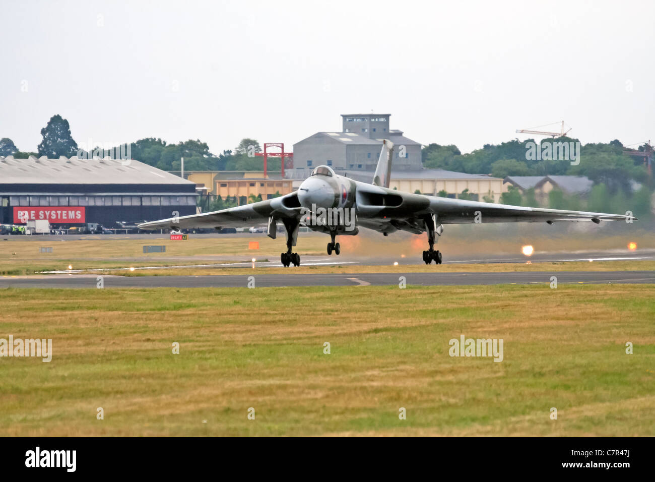 The Avro Vulcan XH558 was showcased at the Farnborough International ...