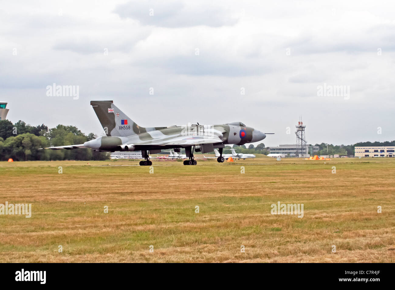 The Avro Vulcan XH558, a British strategic bomber, made a flight ...