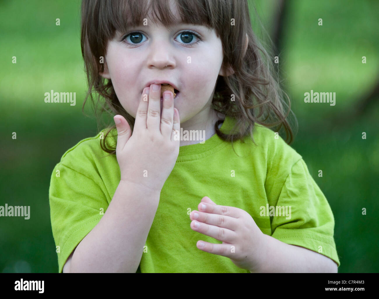 Boy eating cookie Stock Photo - Alamy