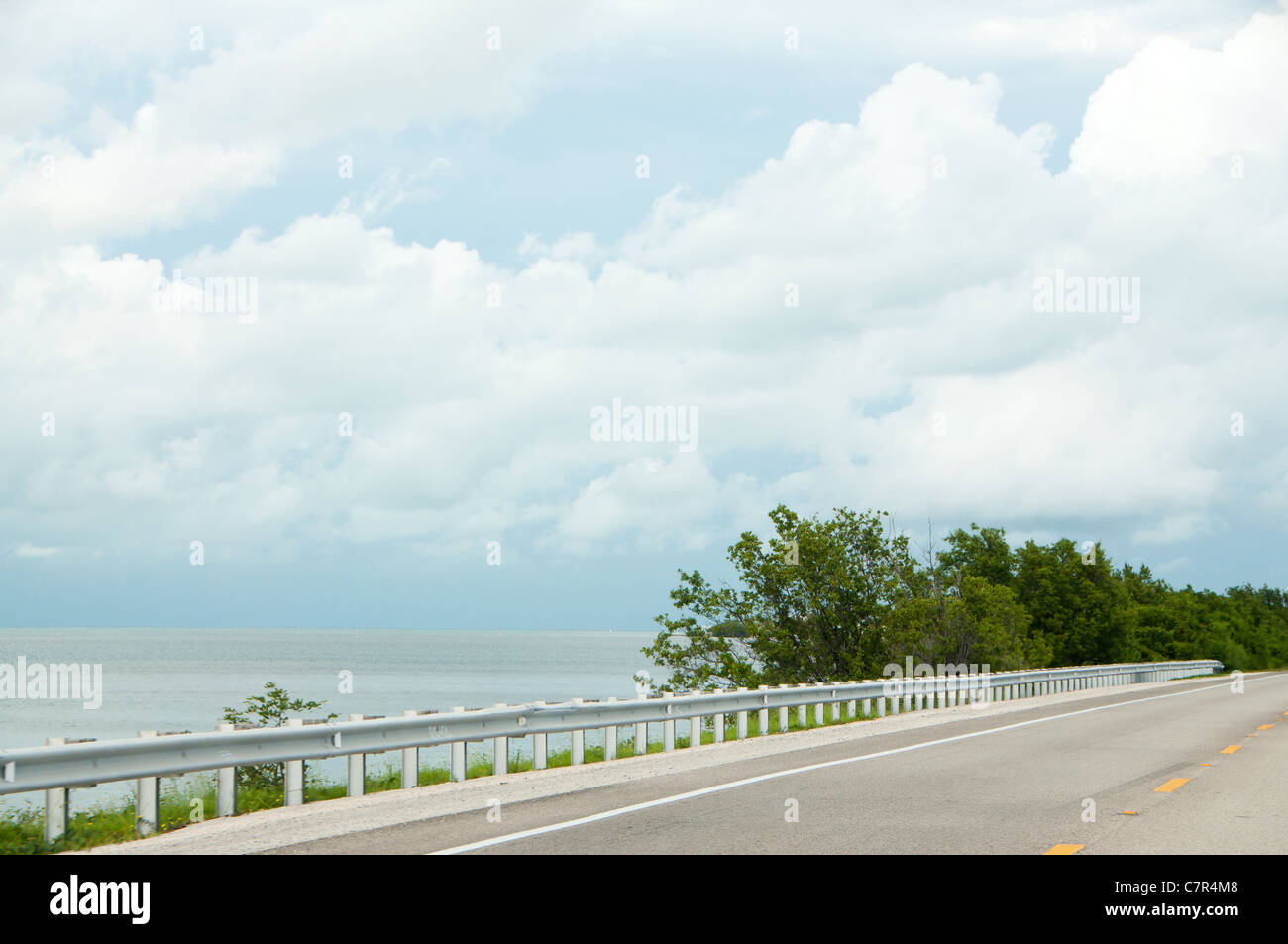 View to the left of the northbound lane of US1 leaving Key West Stock ...