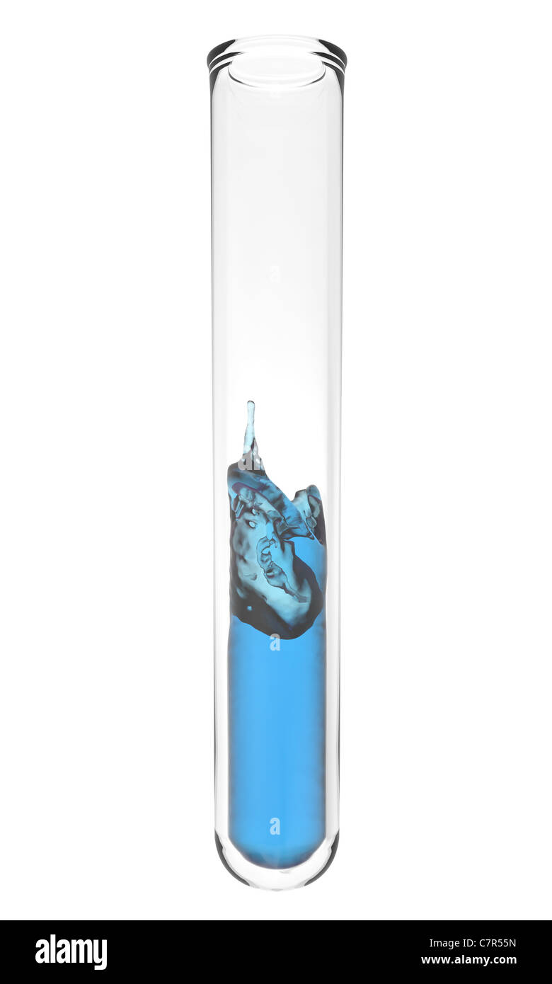 test tube with turbulent blue liquid inside Stock Photo - Alamy