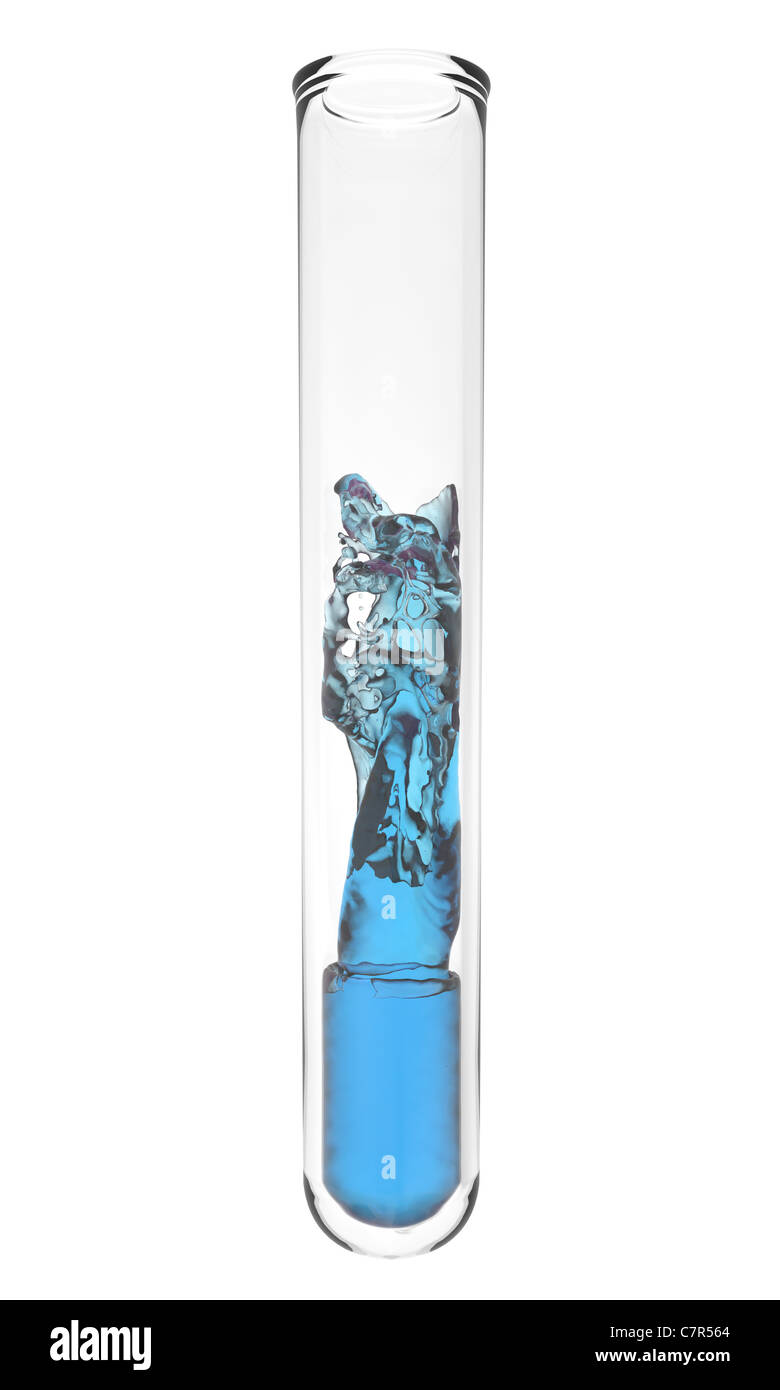 test tube with abstract shaped blue liquid Stock Photo - Alamy