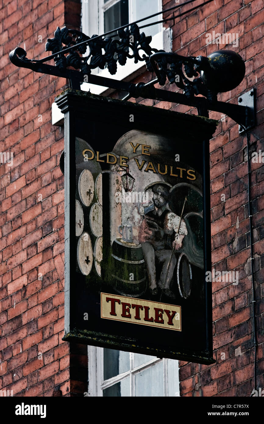 Bar Signs in Nantwich Town Centre, Cheshire, UK Stock Photo - Alamy