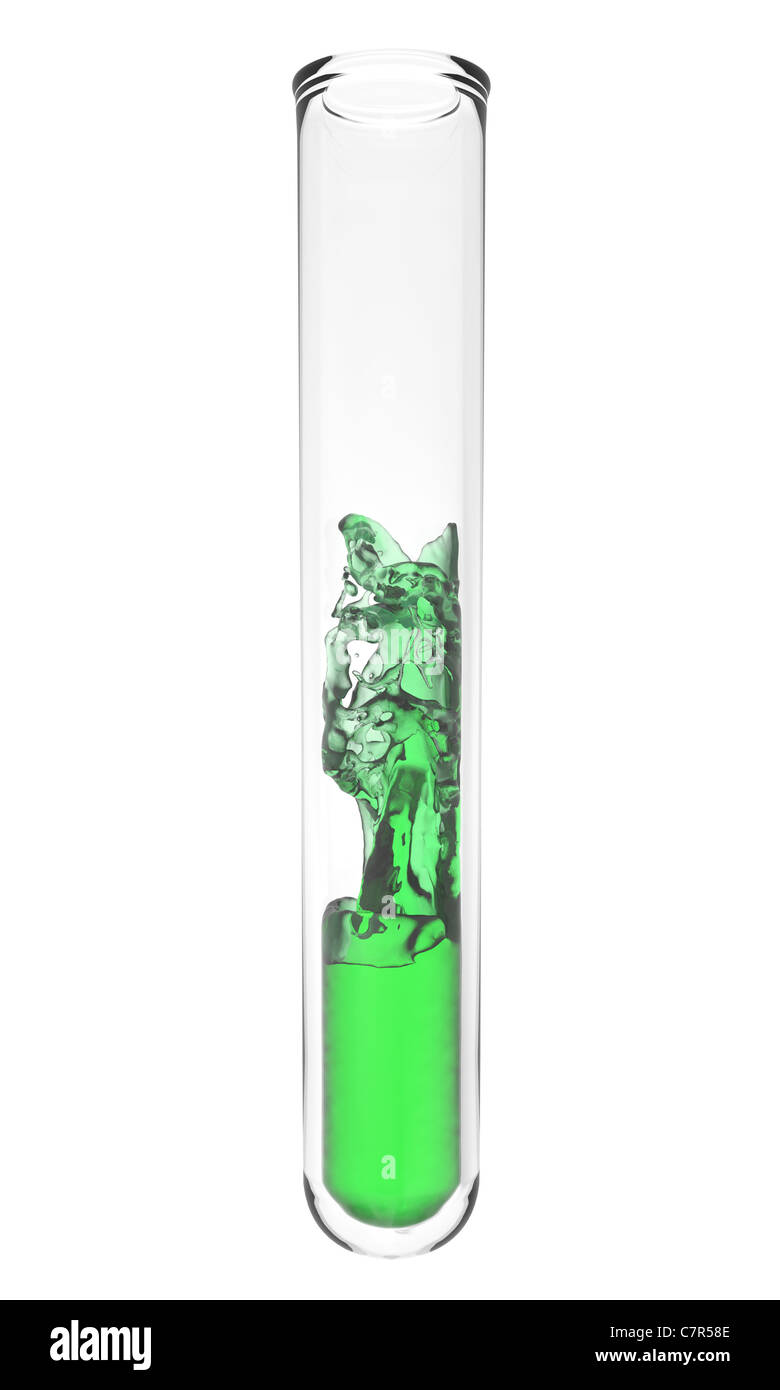single test tube with wavy green liquid inside Stock Photo - Alamy