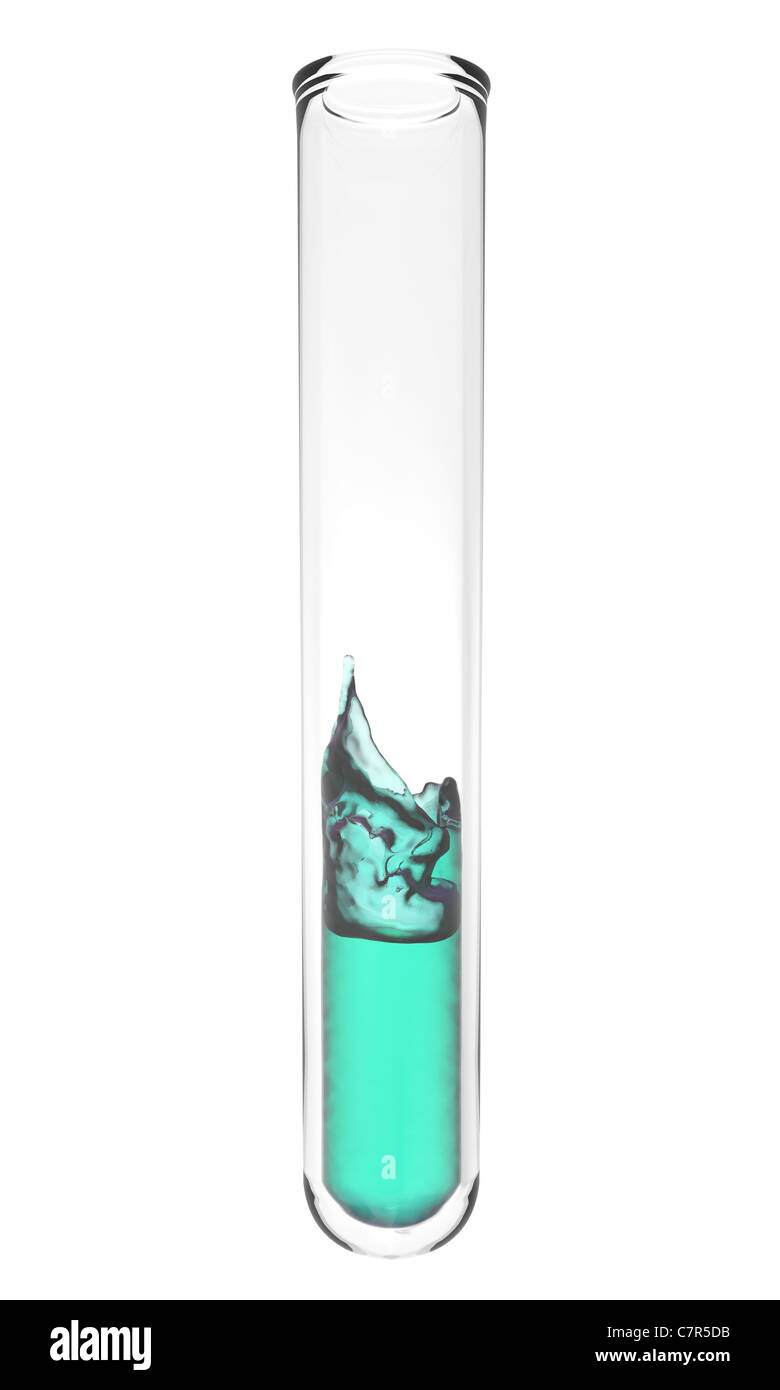 wavy light blue liquid in test tube Stock Photo - Alamy