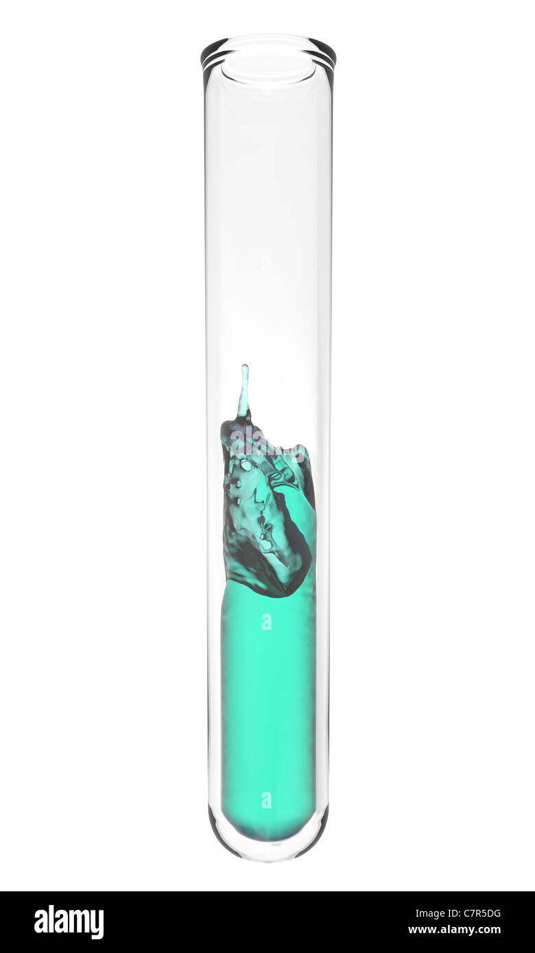 wavy turquoise liquid in test tube Stock Photo - Alamy
