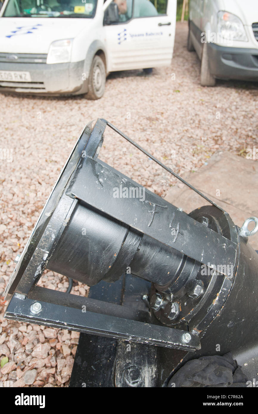 Bottom bearing for an archimedes screw being installed on the River ...