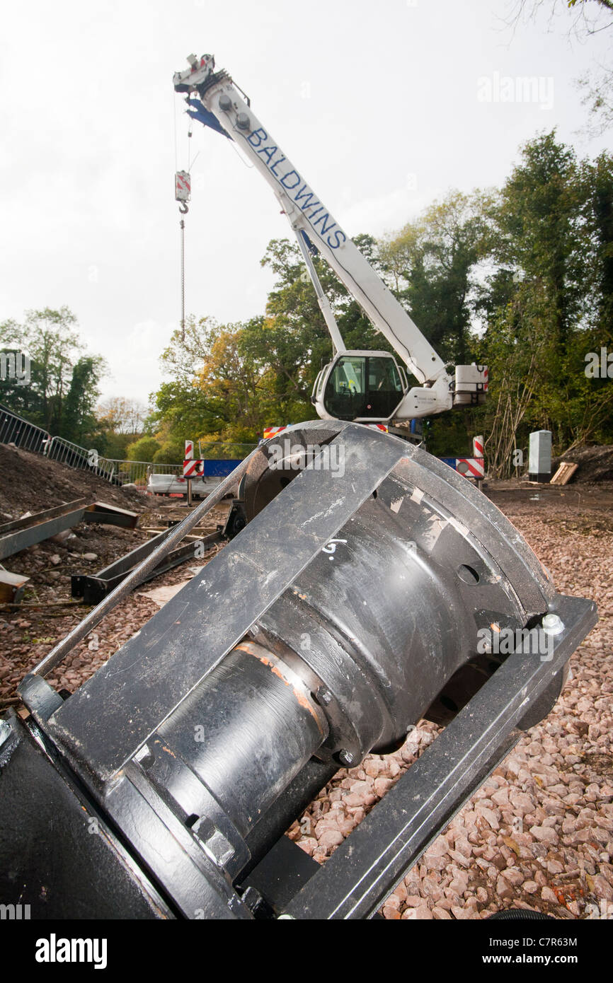 Bottom bearing for an archimedes screw being installed on the River ...