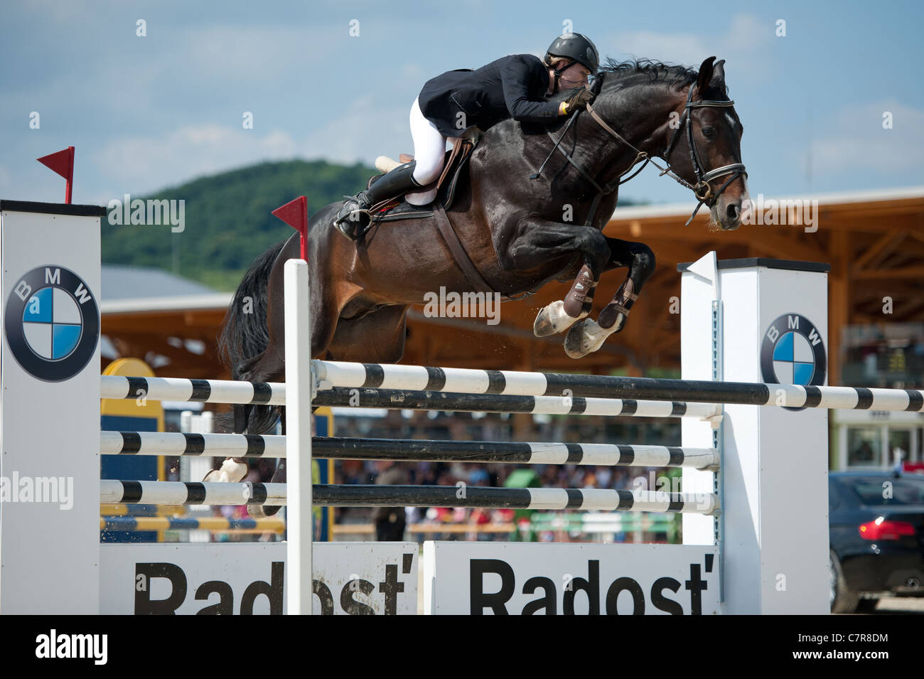 Veronika JELÍNKOVÁ on horse FOREVER (CZE) jumps over a hurdle at SHARON ...