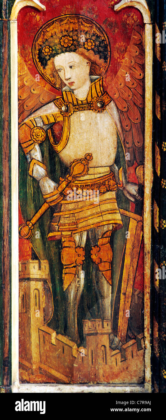 Barton Turf, Norfolk, rood screen, Archangels, one of Nine Orders of ...