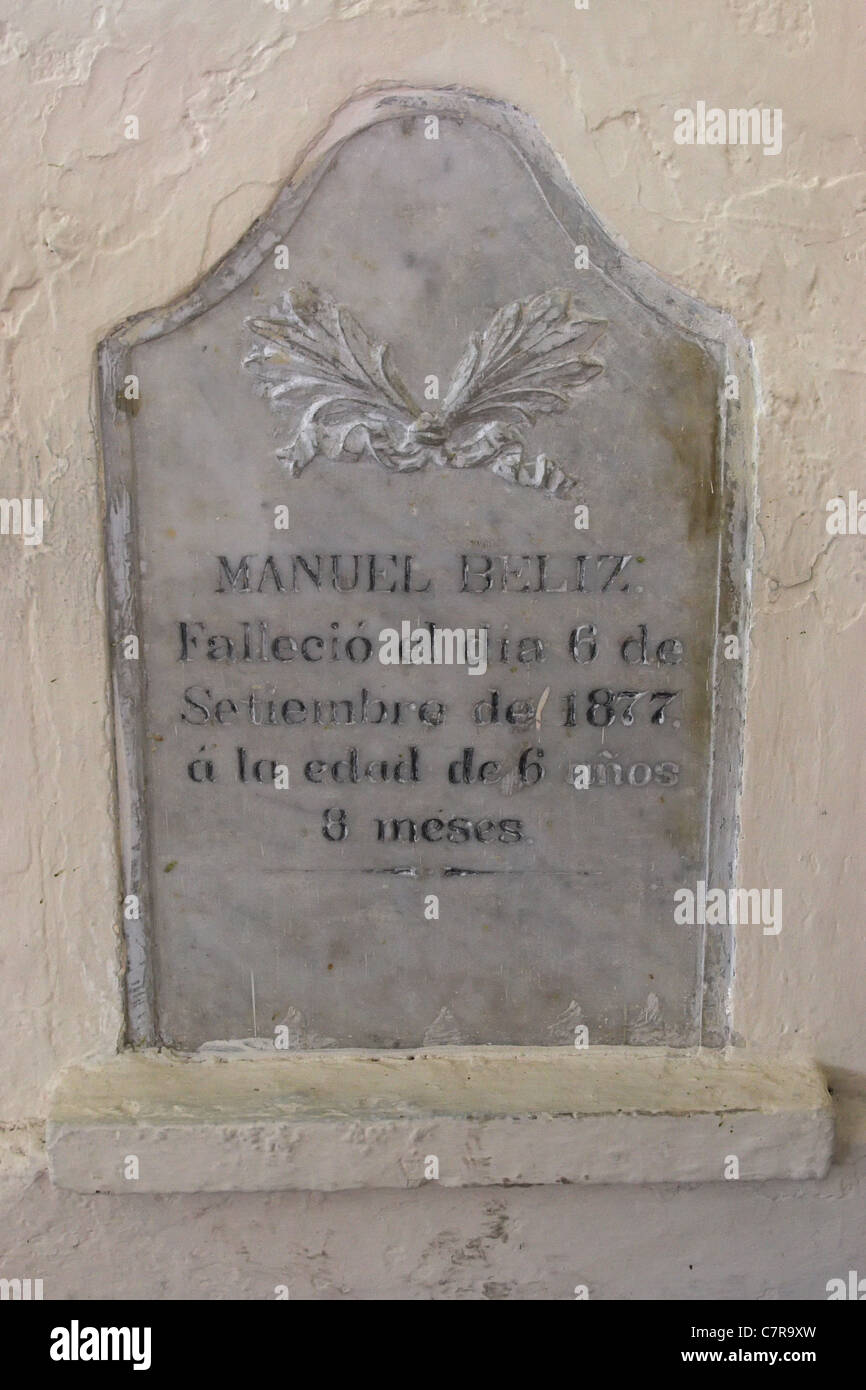 Grave inside the Anton church in rural Panama Stock Photo - Alamy
